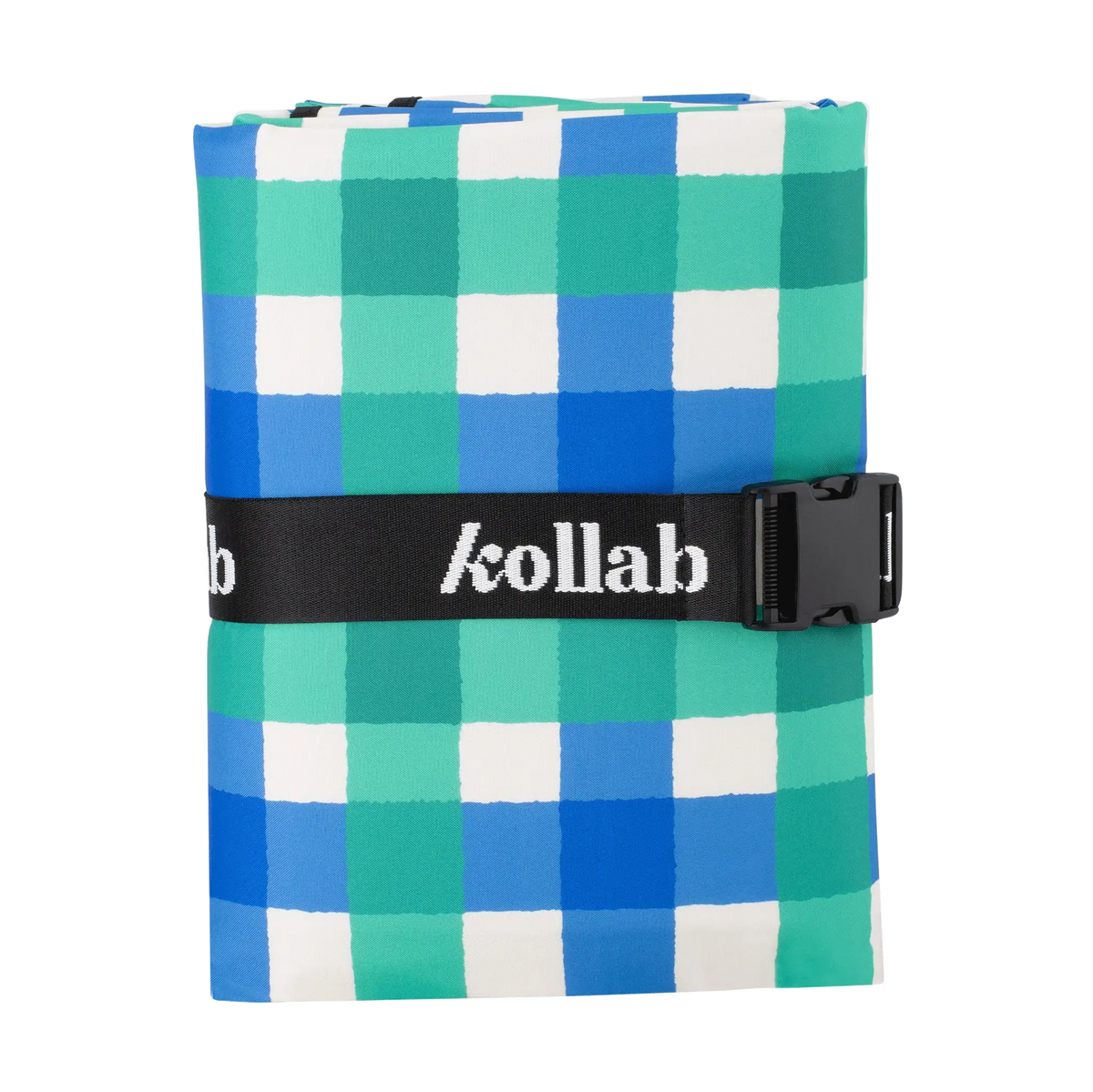 Large Picnic Mat Green Blue Check – 2m Water-Resistant Foam Mat | Kollab