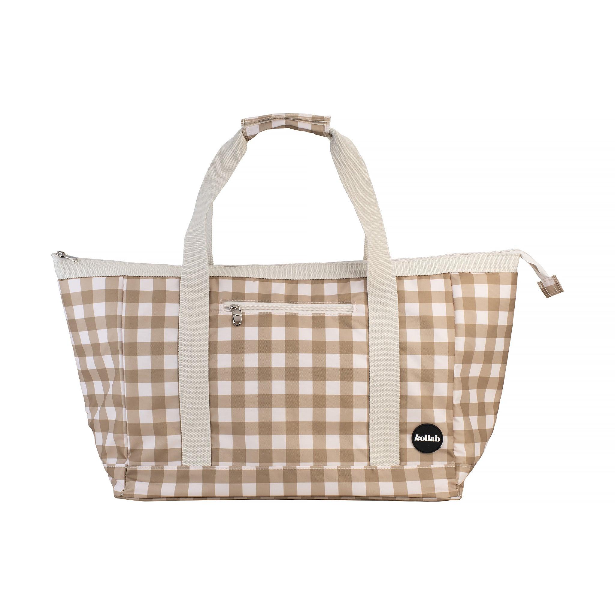 Buy Tote Bag Olive Check by Kollab Australia