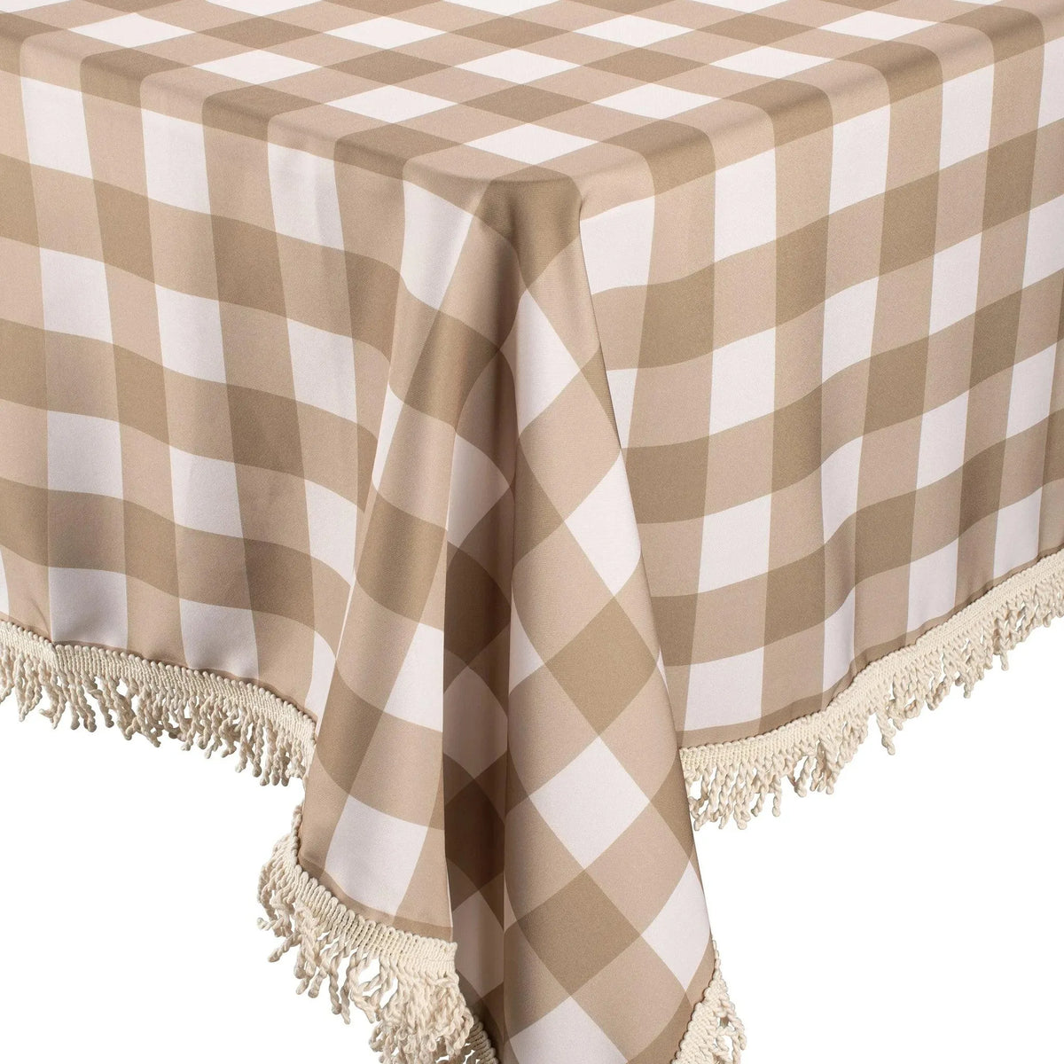 Fringed Tablecloth Olive Check – Kollab